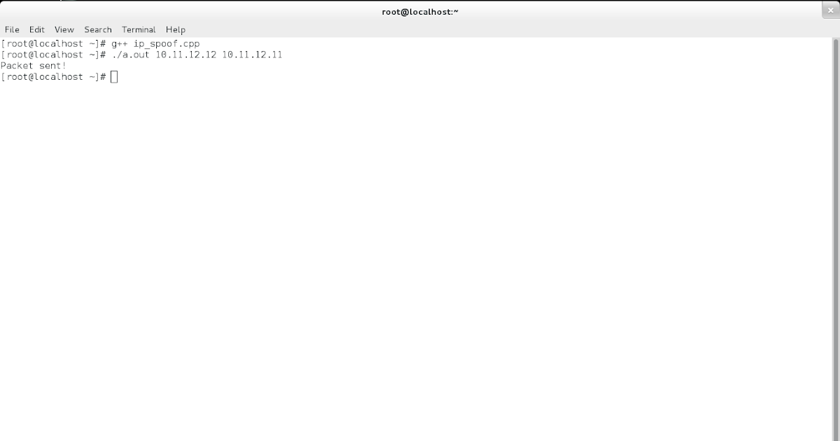 Ip spoofing program in c++.