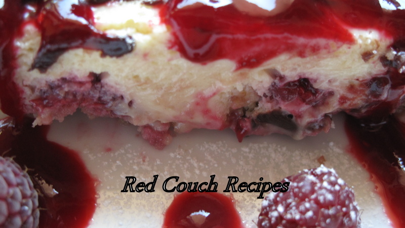 Red Couch Recipes: Raspberry Chocolate Cheesecake