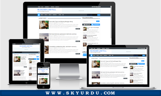 Blogger Lab Full Width Version Responsive Blogger Template | SkyUrdu ...