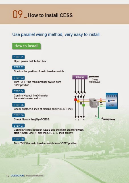 Cosmotor Electricity Saving System: How to install CESS