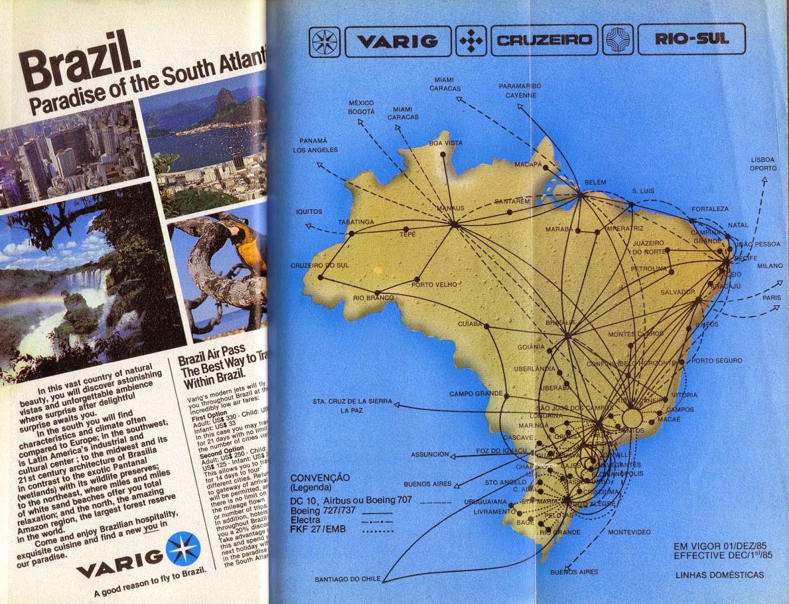 Airline memorabilia: Varig (1986,1987,1988)