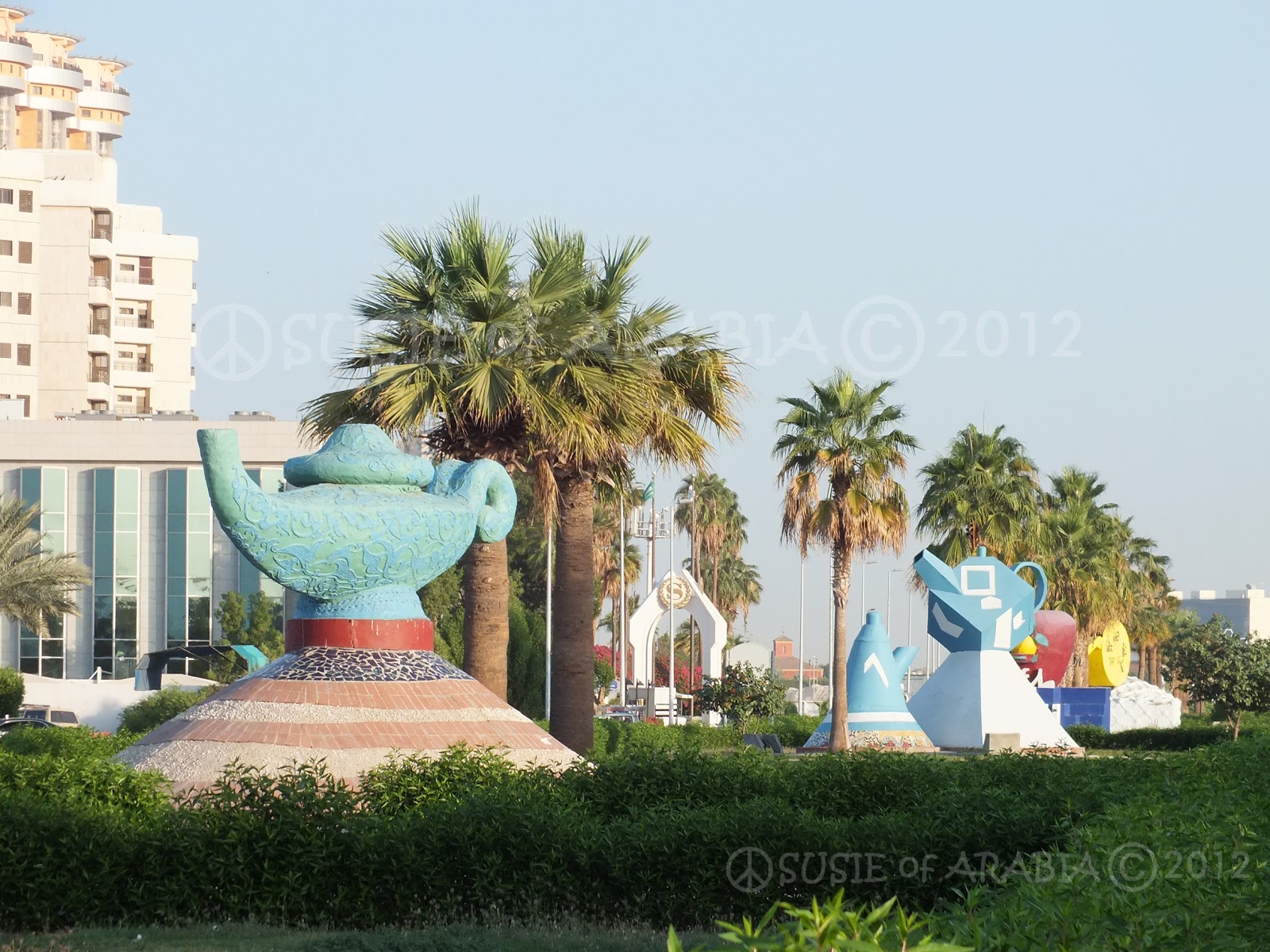 Jeddah Daily Photo: Magic Lamp & Teapot Sculptures