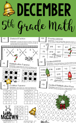 Kelly McCown: December 5th Grade NO PREP Math Packet