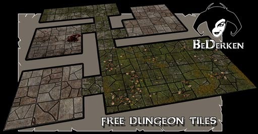 Free dungeon tiles to print: Bederken Dungeon Tiles
