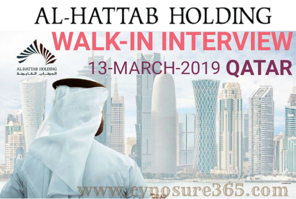WALK-IN INTERVIEWS MARCH-2019 - AL HATTAB HOLDING QATAR - CYNOSURE365