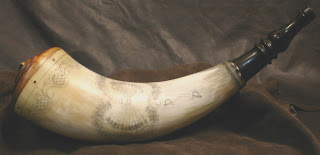 LZ & Company: Scrimshaw Powder Horn - Eagle & Arrows