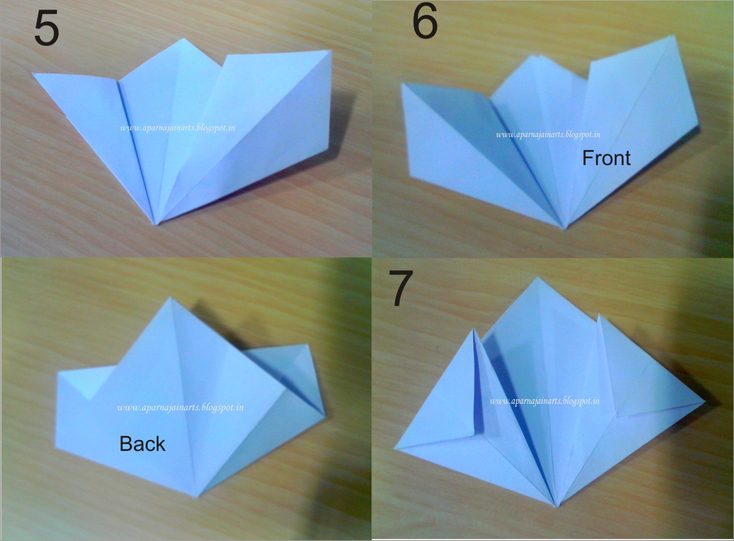 "The Crafty World" - Pankh Arts: Three Pointer Origami Paper Flower