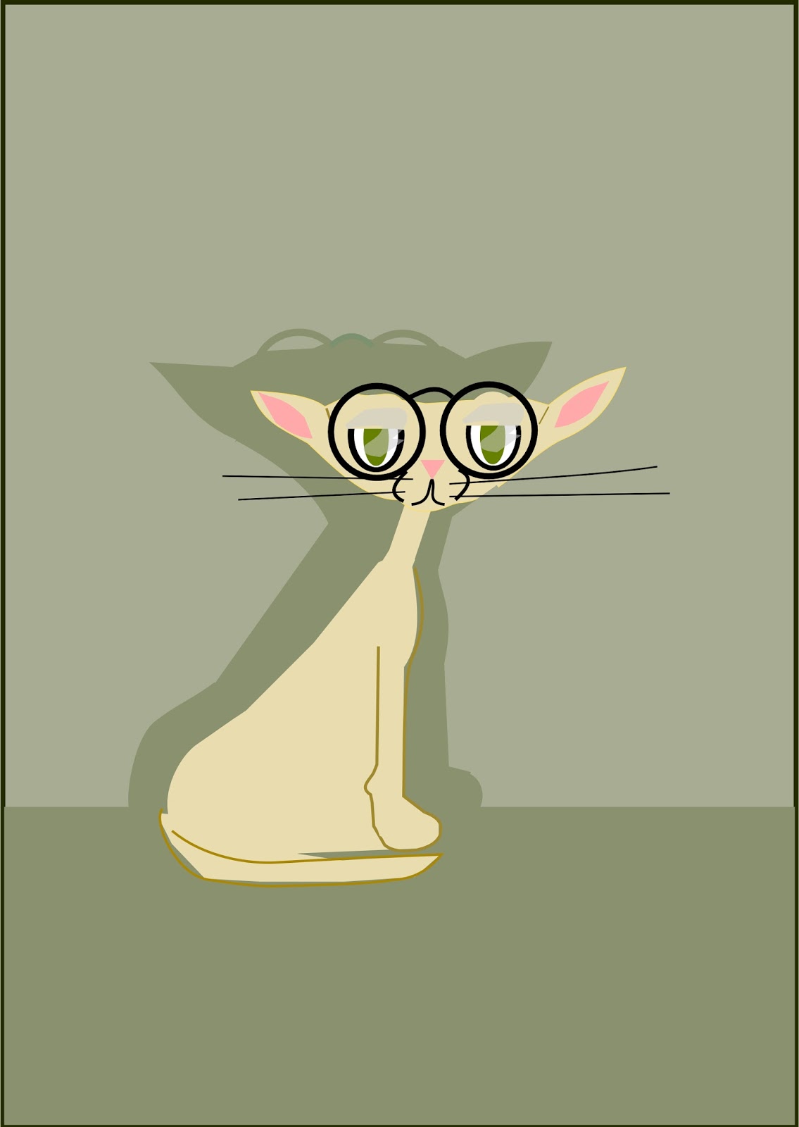 free printable nerd cat nursery art - Katze Clipart - freebie