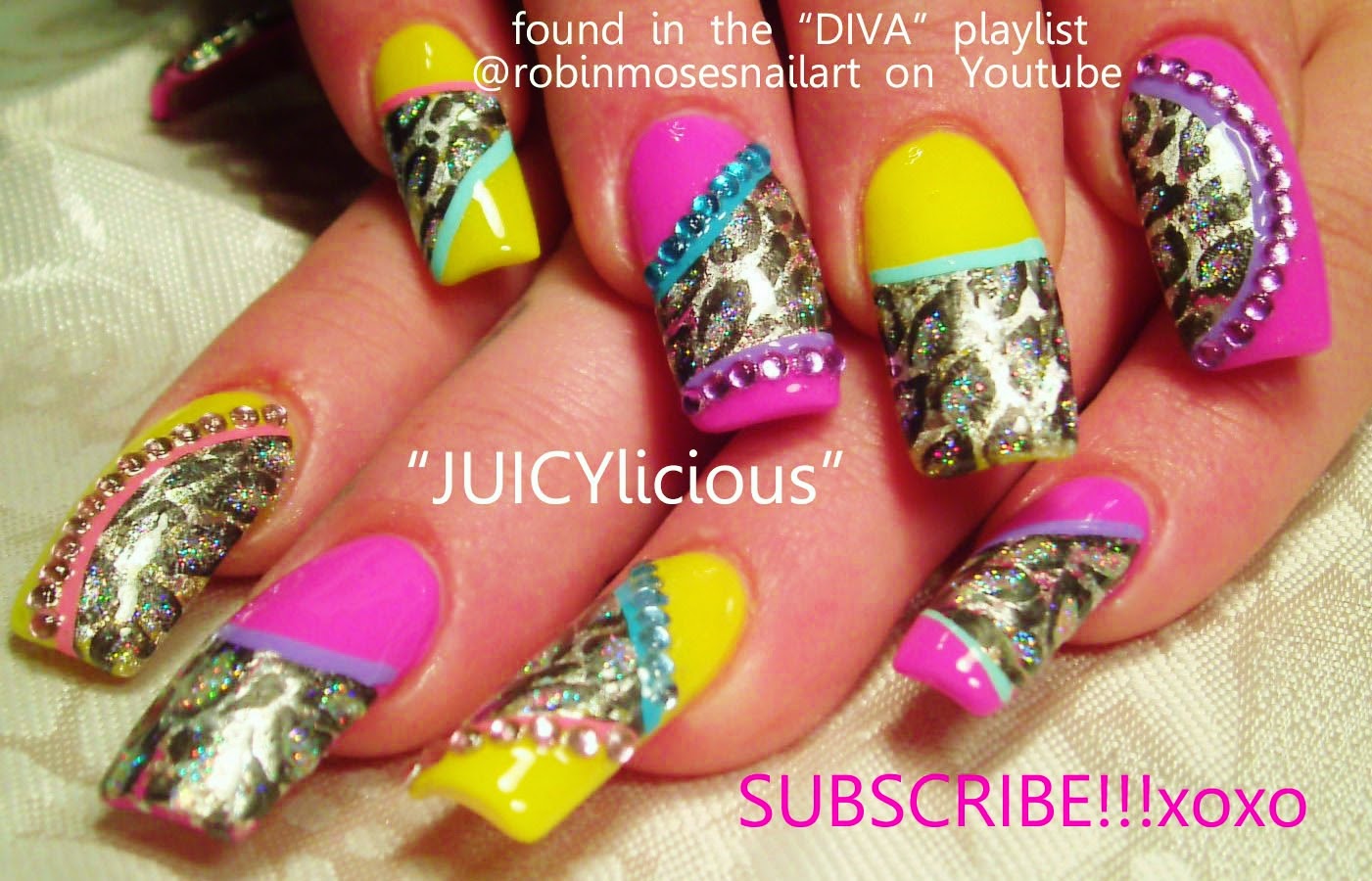Nail Art by Robin Moses: "glitter nails" "diva nails" "glitter nail art ...