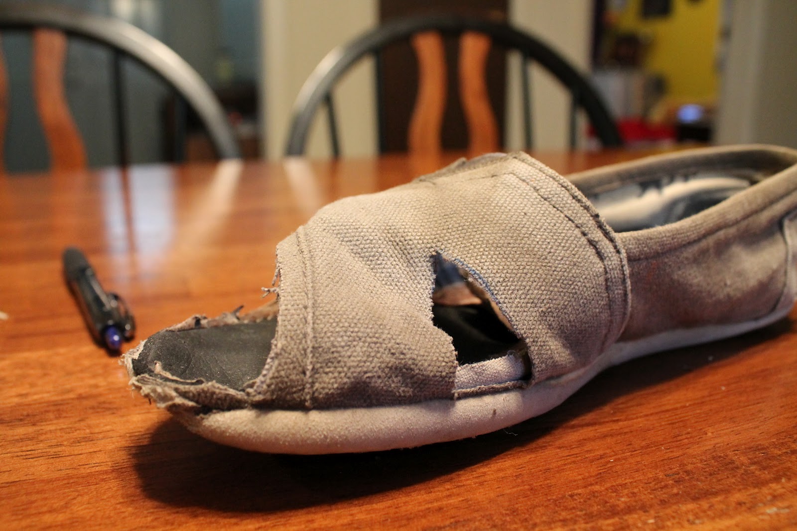 Watercolor Problems.: Destructed TOMS Shoes