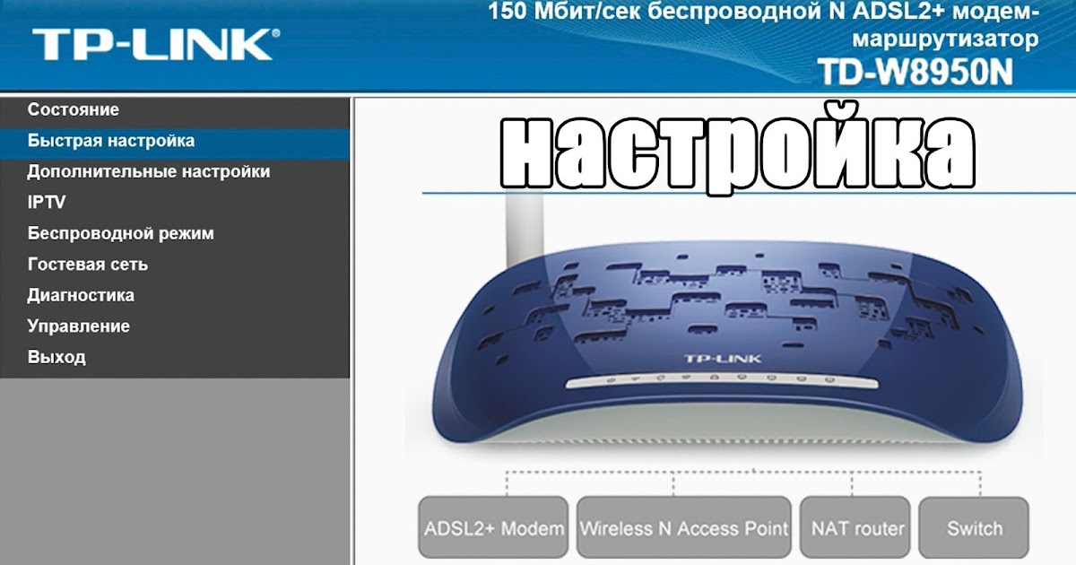 Как настроить adsl модем / wi-fi роутер tp-link td-w8950n / td-w8960n