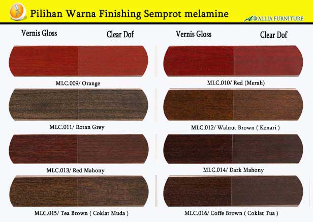 Warna pilihan finishing cat melamik - Allia Furniture