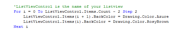My digital Ideas: VB.NET: Listview control (Backcolor and Alternate row ...