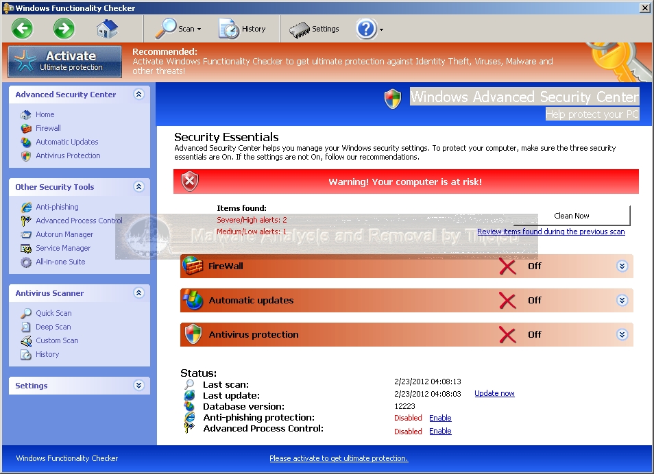 Malware Analysis and Removal: Windows Functionality Checker (FakeAV ...