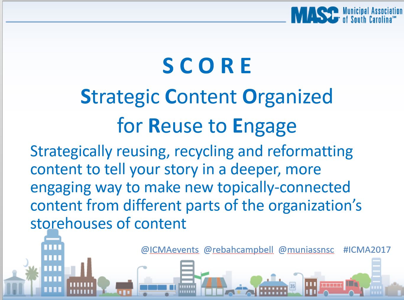 City Connect: SCORE . . . Recycle, Reuse, Reformat for Maximum Impact