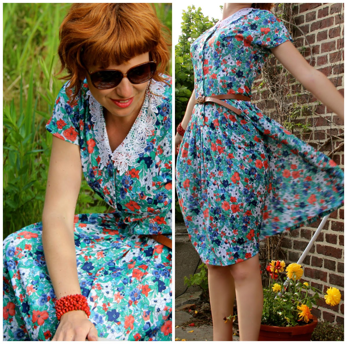 Pigs and purses: OOTD: vintage flowers