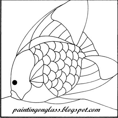 Stained Glass Angelfish Pattern ~ painting on glass