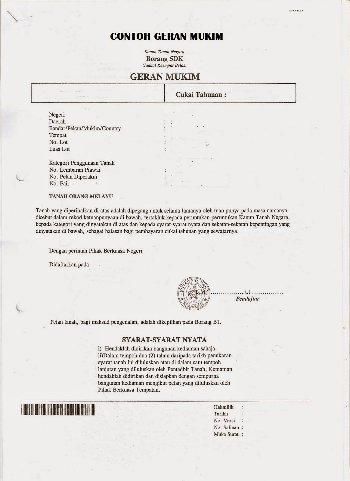 HARTANAH MAMPU MILIK: TIPS STATUS TANAH