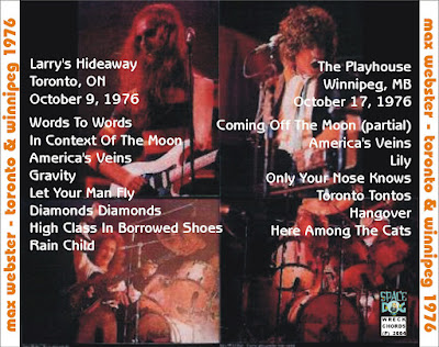 MAX WEBSTER - Toronto & Winnipeg 1976