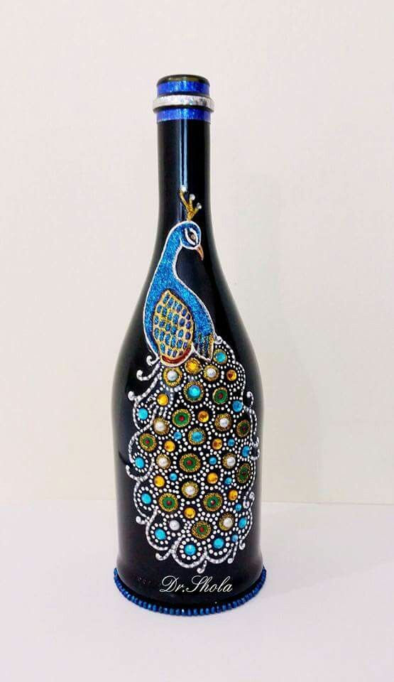 Aprende cómo decorar botellas con la técnica del puntillismo | Cómo ...