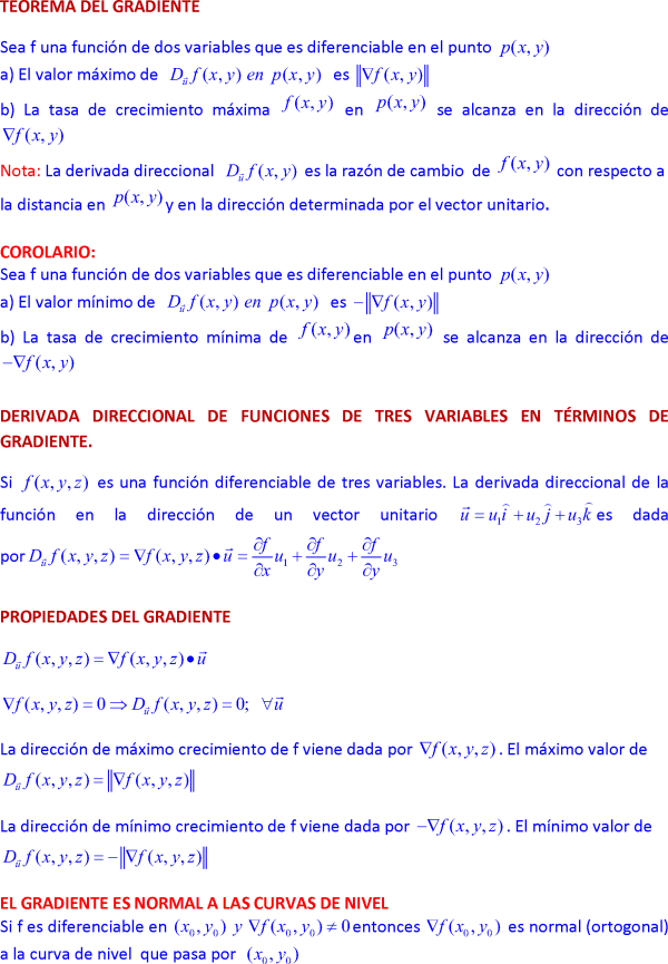 GRADIENTES Y DERIVADAS DIRECCIONALES PDF EJERCICIOS Y EJEMPLOS RESUELTOS