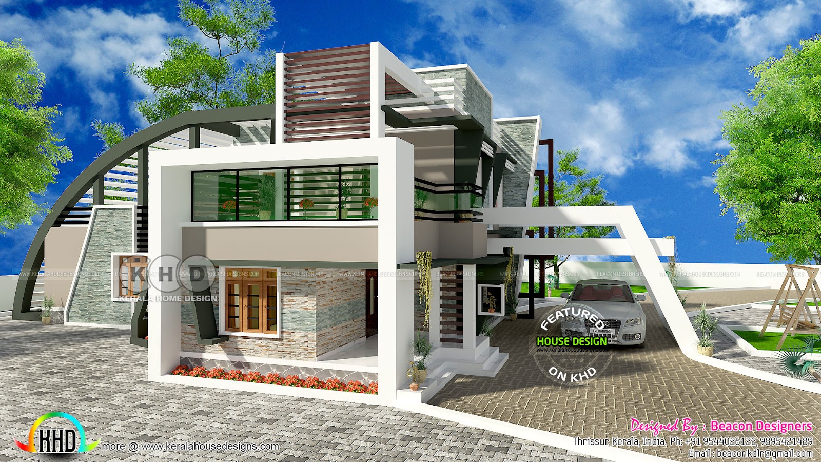 Ultra modern 4 bedroom unique contemporary home - Kerala Home Design ...