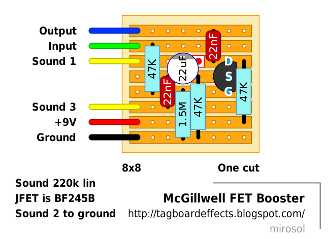 Guitar FX Layouts: McGillwell FET Booster