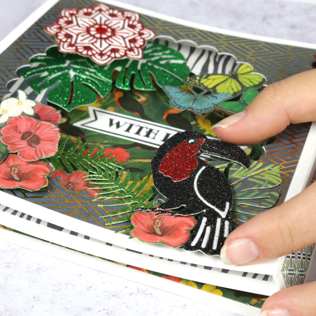 Pollypurplehorse is crafty: Botanical Beauty Shadow Box Card - Trimcraft DT