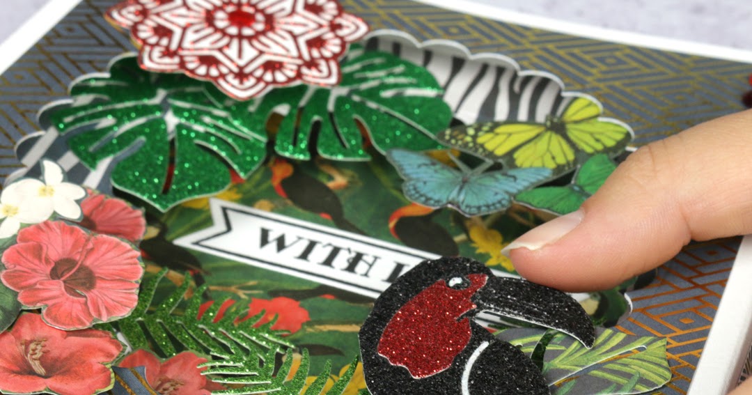 Pollypurplehorse is crafty: Botanical Beauty Shadow Box Card - Trimcraft DT