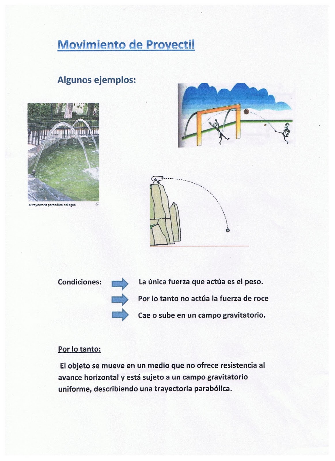 Movimiento: 10) Movimiento de proyectil