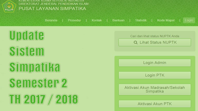 Informasi Pemutakhiran / Update Simpatika Semester 2 TP 2017 / 2018