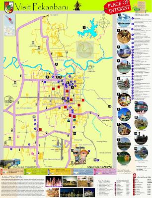 Peta Wisata Kota Pekanbaru - Tourism Map of Pekanbaru City - Riau ...
