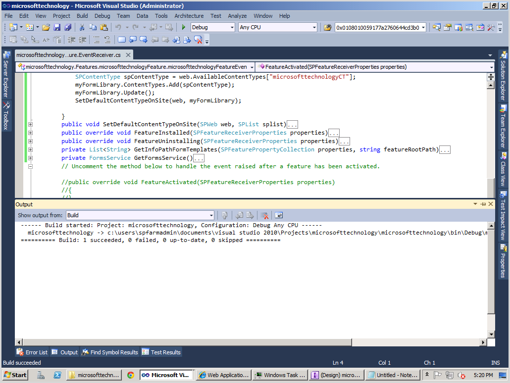 Deploy infopath form as content type when new form item