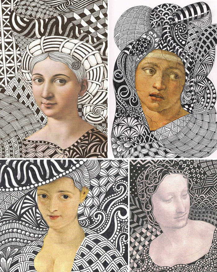 Retratos con collage y texturas visuales