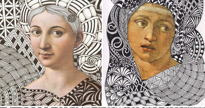 Retratos con collage y texturas visuales