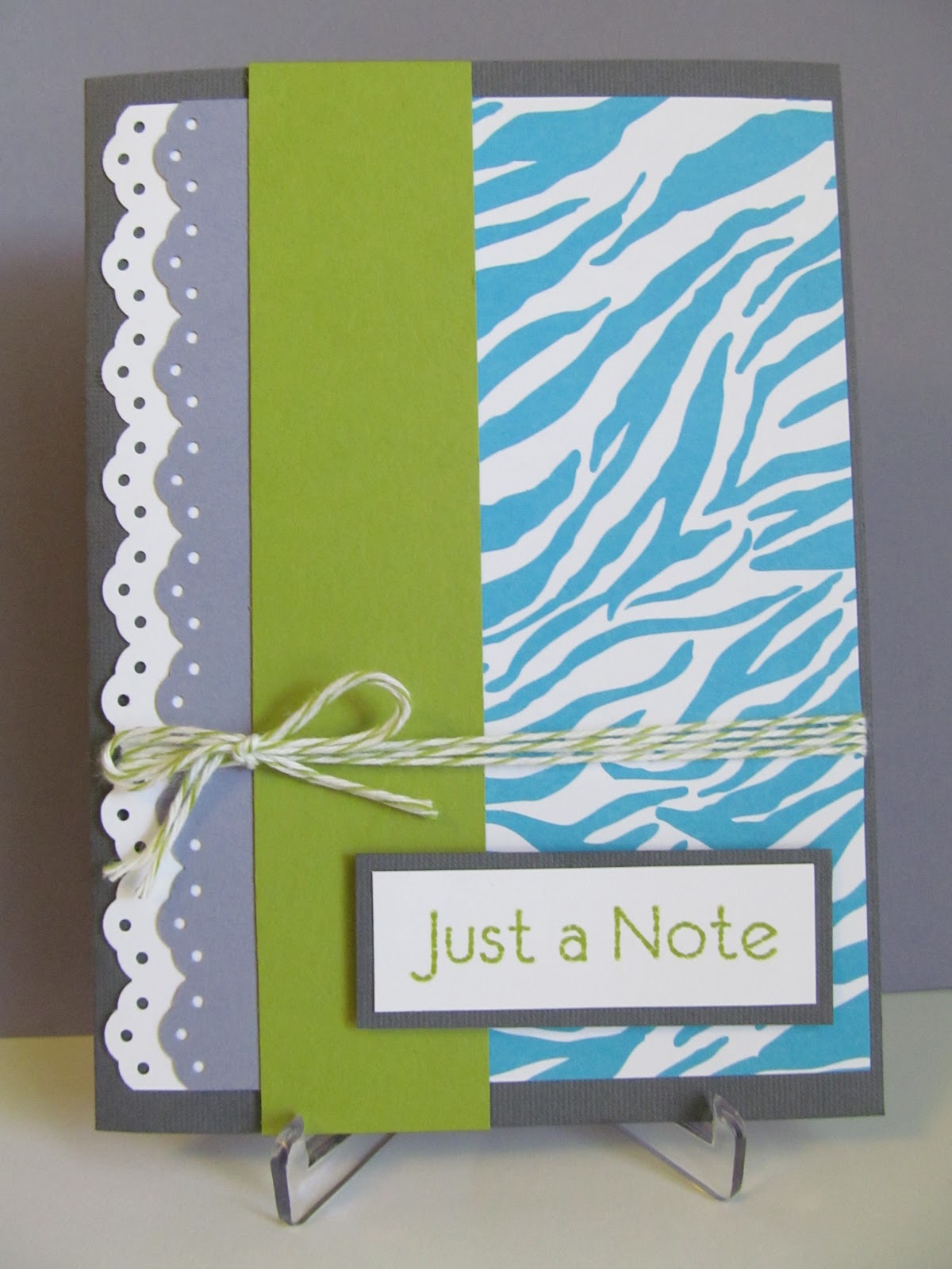 Savvy Handmade Cards: Zebra Just a Note Card