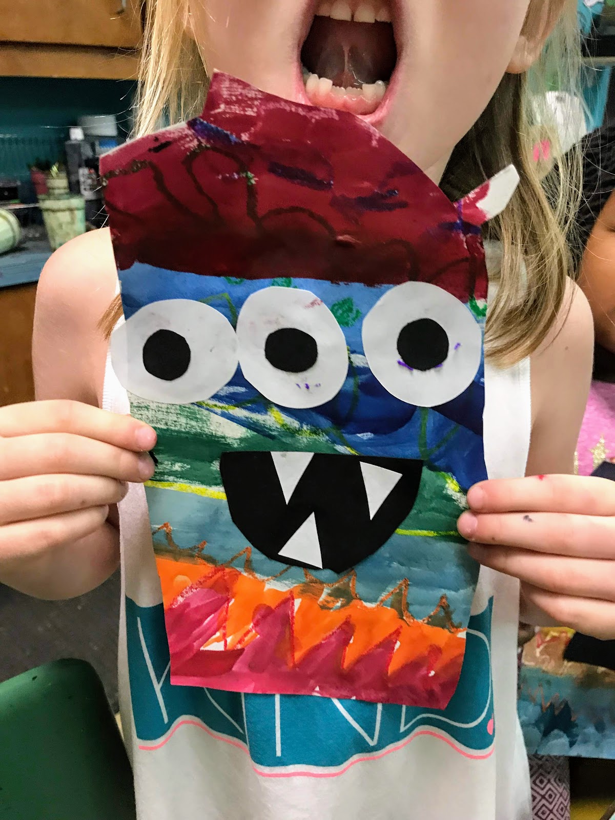 Elements of the Art Room: Kindergarten Line Painting Monsters