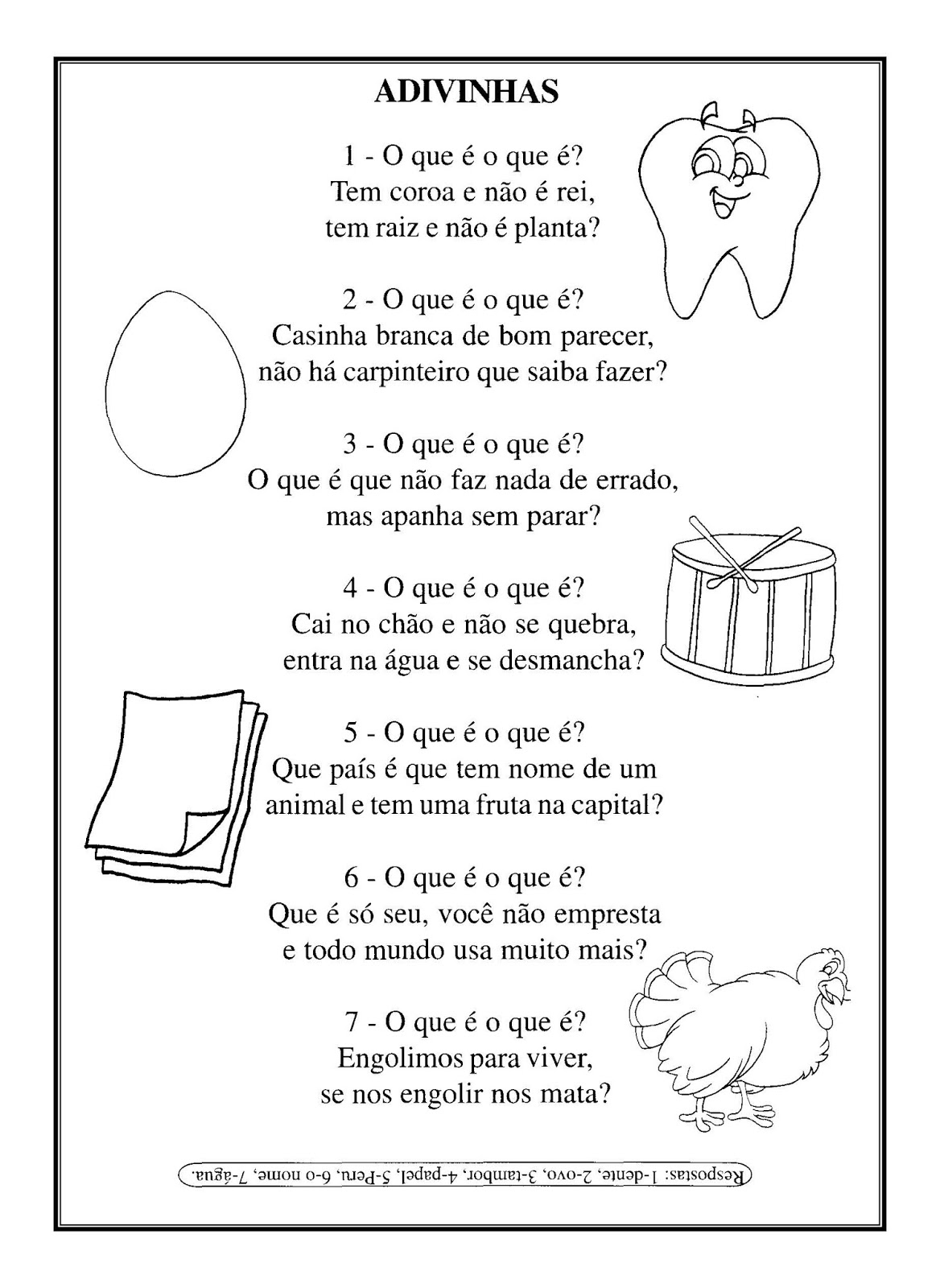 Adivinhas Do Folclore Para Imprimir - ZULEDU