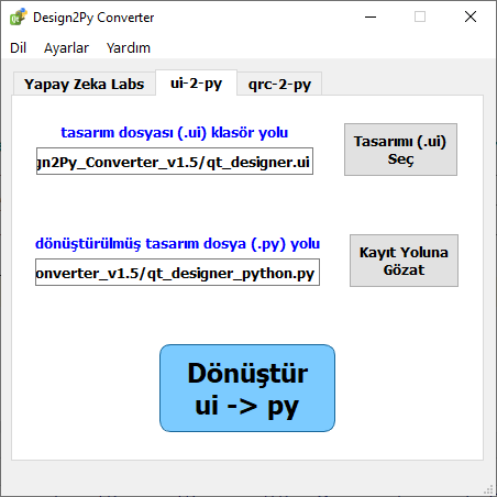 Yapay Zeka Labs: Design2Py Converter v1.5