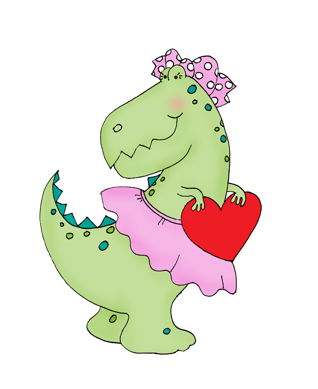Free Dearie Dolls Digi Stamps: Valentine Girl T-rex