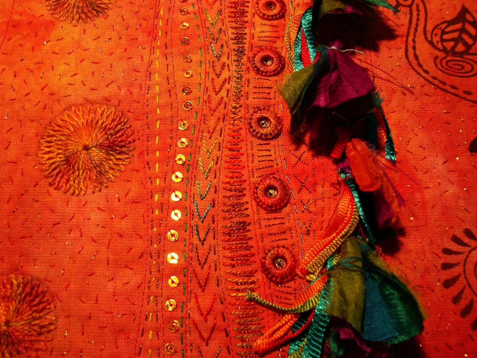 Textile Butterfly: Tassels meet stitch...