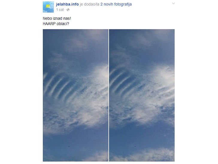 NEOBIČNA POJAVA NA NEBU IZNAD JELAHA DANAS: Na fotografijama se vide ...