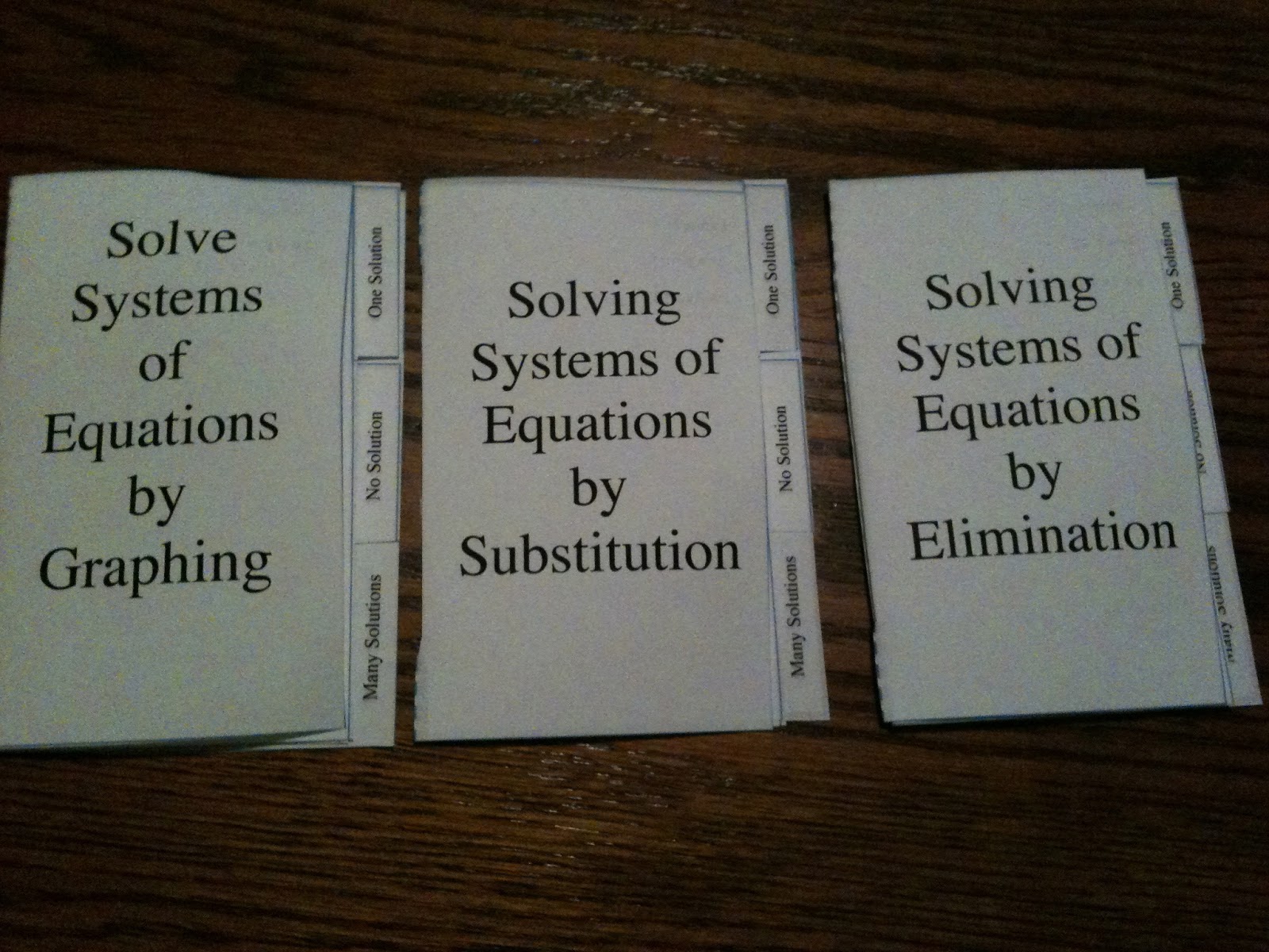Solving Systems of Equations: Foldable Booklets