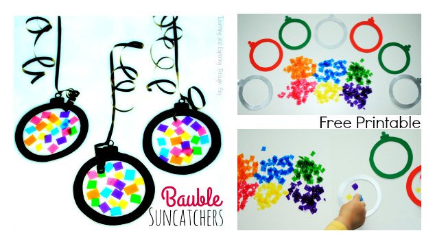 Learning and Exploring Through Play: Christmas Bauble Suncatchers