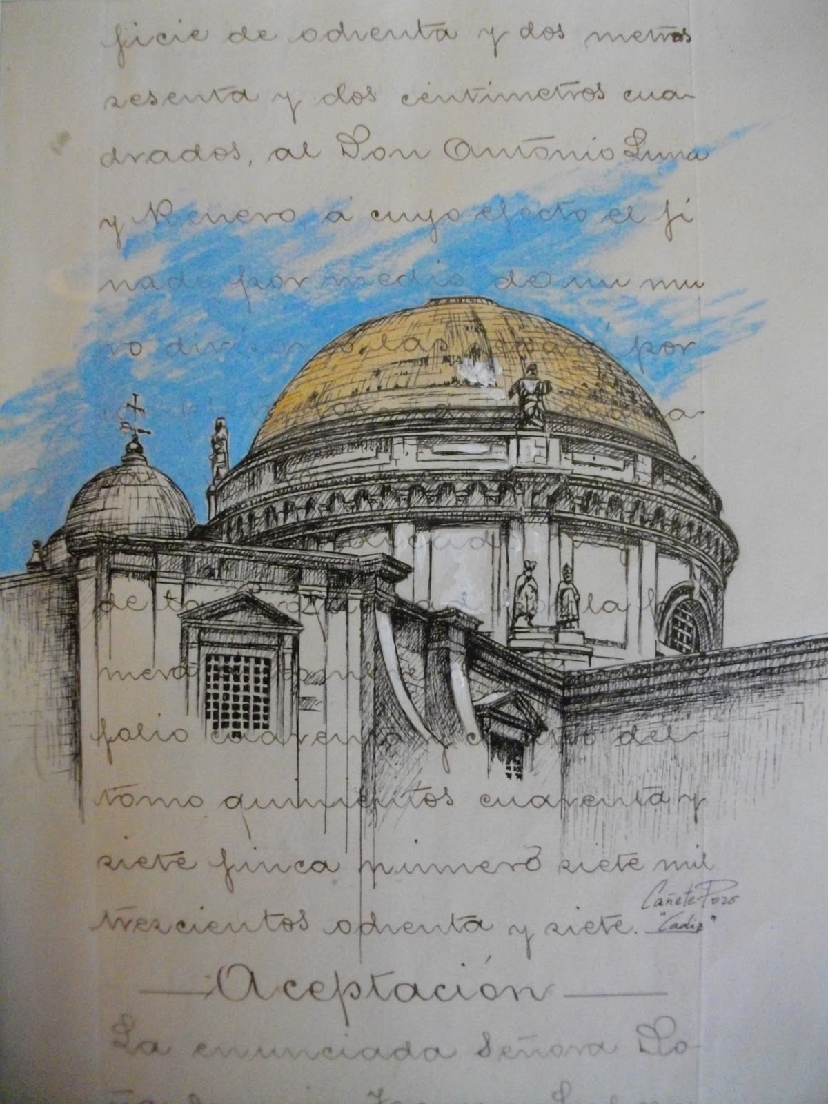Beatriz Cañete Pozo: "DIBUJO DE LA CATEDRAL DE CADIZ"