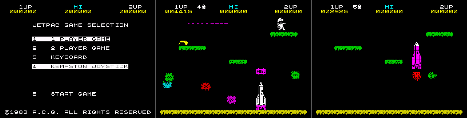 FRGCB - Finnish Retro Game Comparison Blog: Jetpac (Ultimate Play The ...