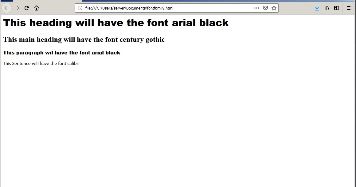 Styling Font Family in CSS