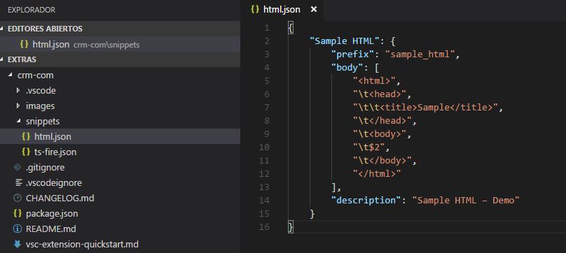 SNIPPETS FOR VISUAL STUDIO CODE