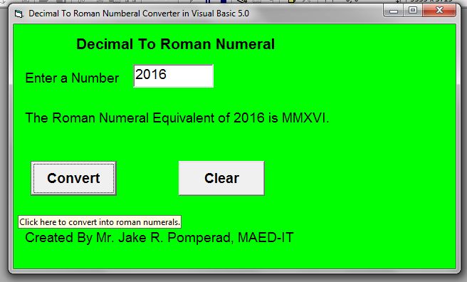 Free Programming Source Codes And Computer Programming Tutorials Decimal To Roman Numeral