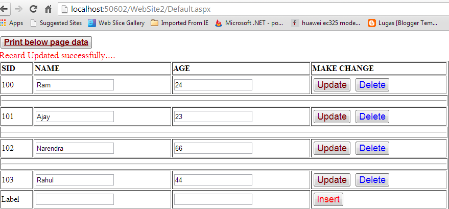 How to Insert,Edit,Update,Delete and Print Records through Repeater control in asp.net | MY.NET ...